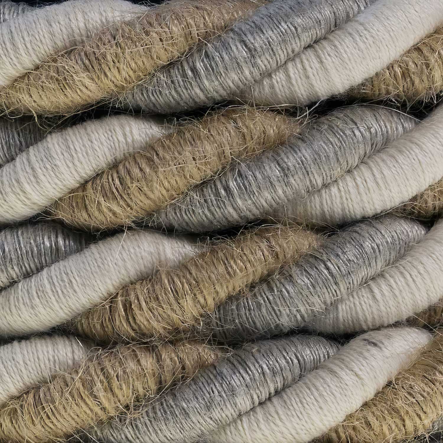 Cordone elettrico 3x0,75 rivestito in juta, cotone e lino naturale ...
